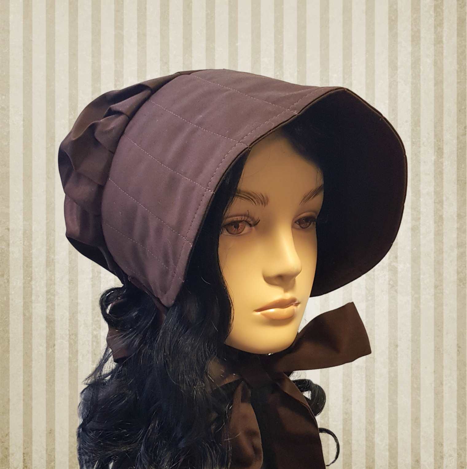 Schute Damen Hut Biedermeier Civil war Kleidung natur Anne with an E
